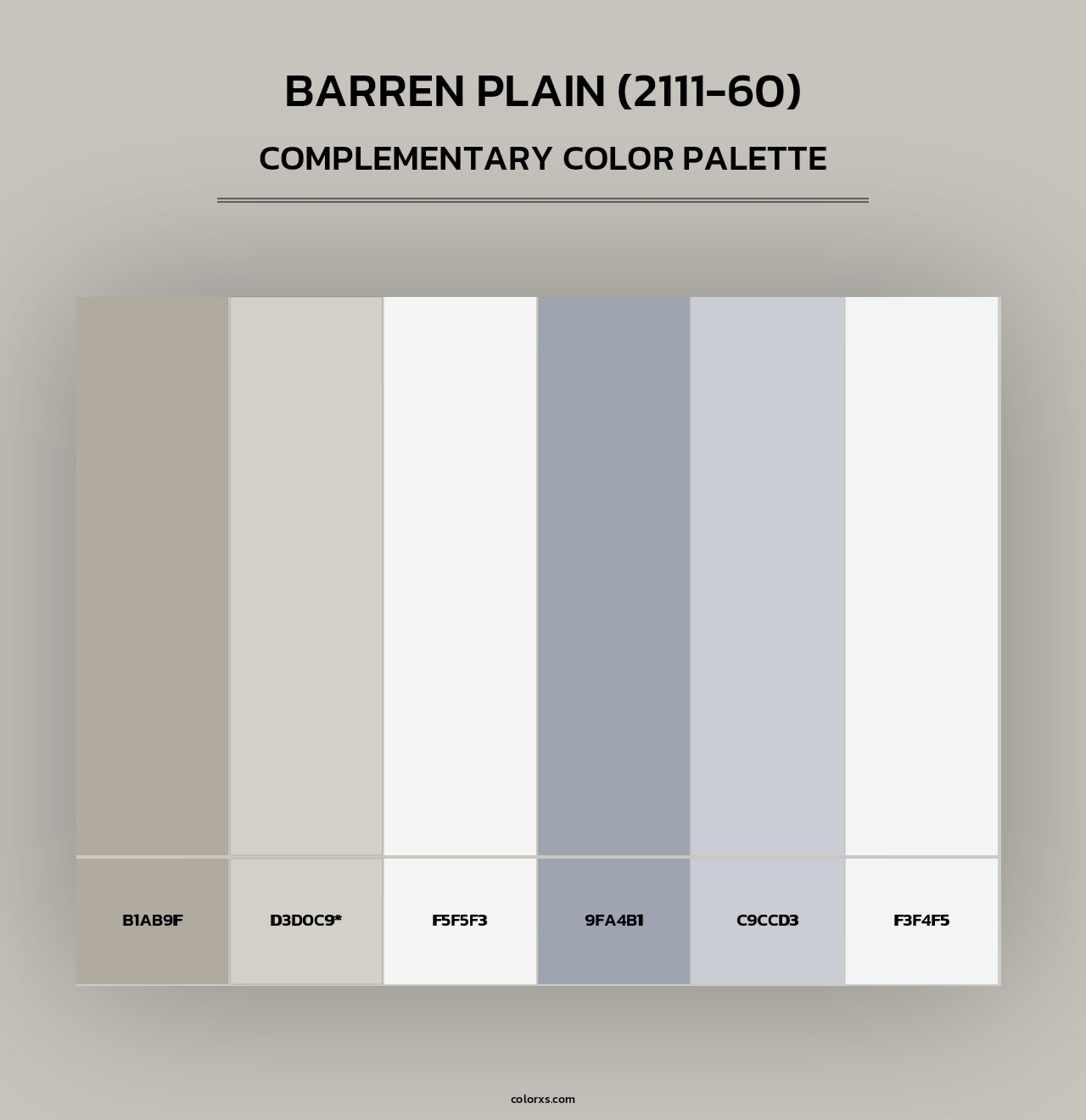 Benjamin Moore Barren Plain (2111-60) Paint coordinating colors and ...