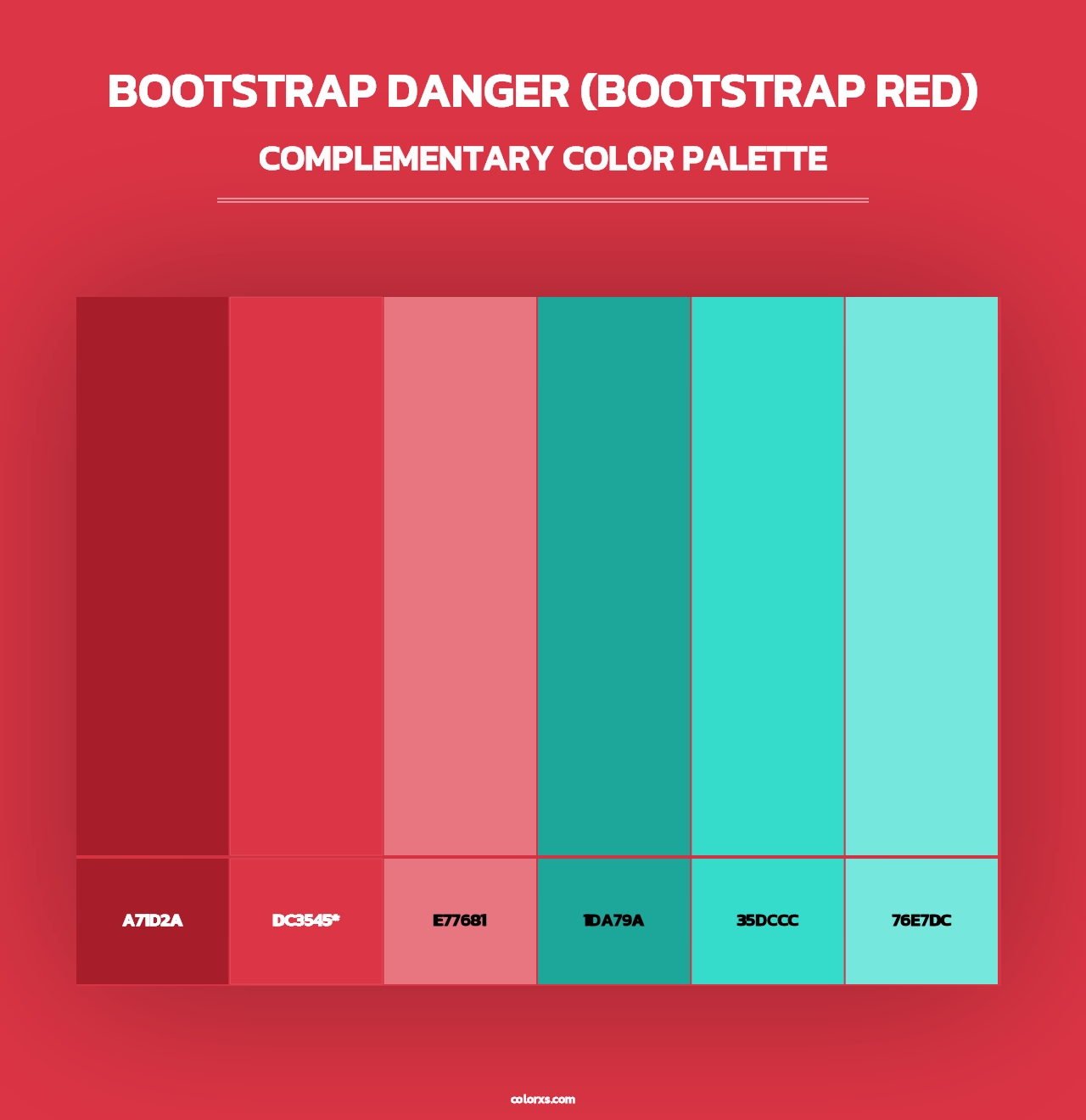 Bootstrap Danger (Bootstrap Red) color palettes - colorxs.com