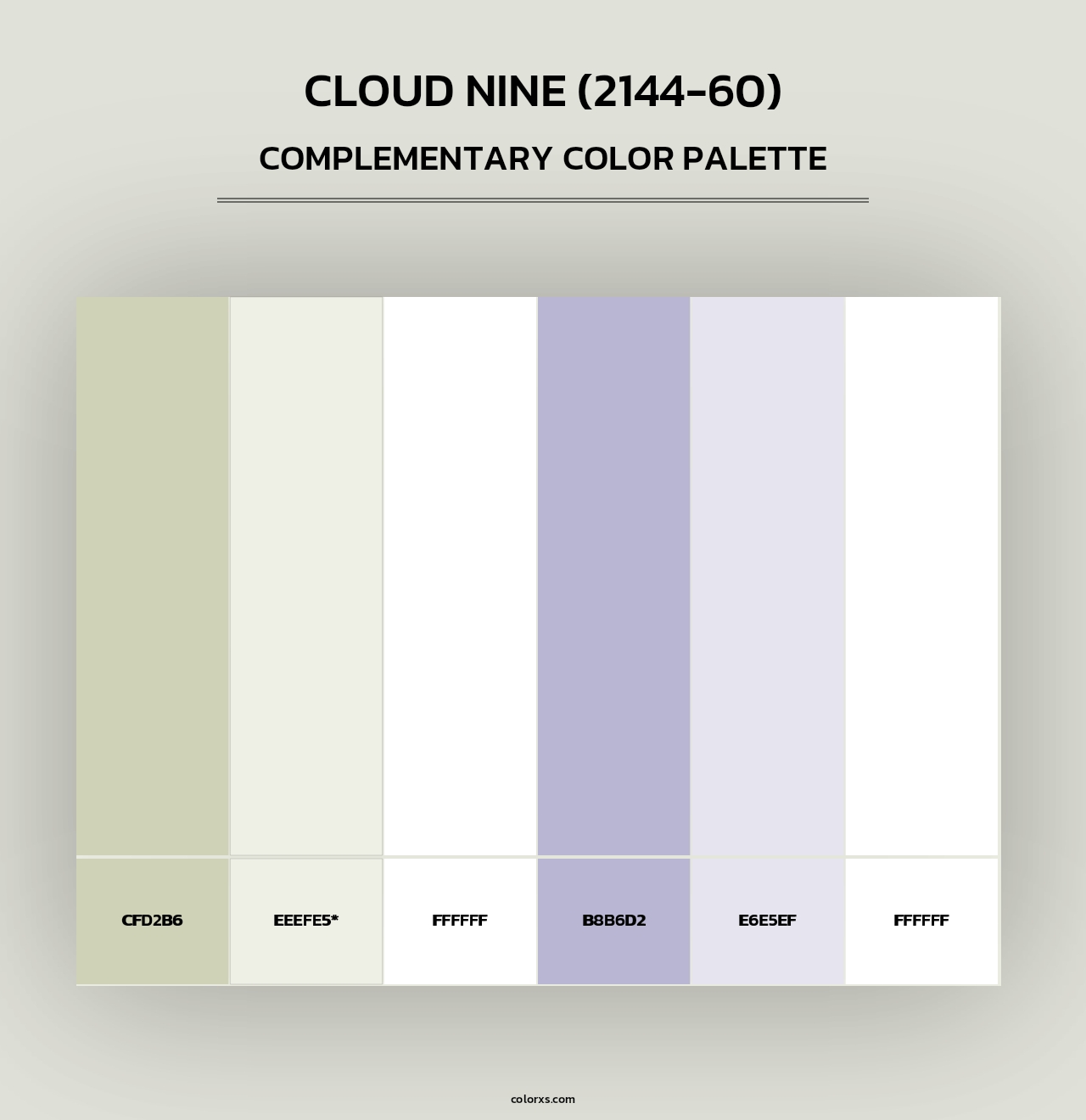 Benjamin Moore Cloud Nine (2144-60) Paint coordinating colors and ...