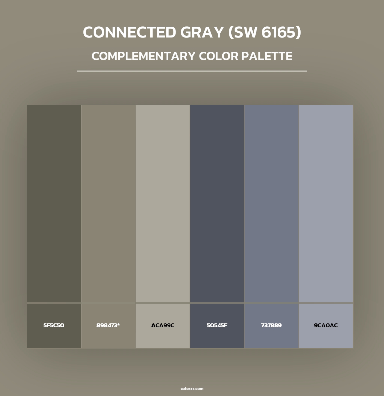 Sherwin Williams Connected Gray (SW 6165) Paint coordinating colors and ...