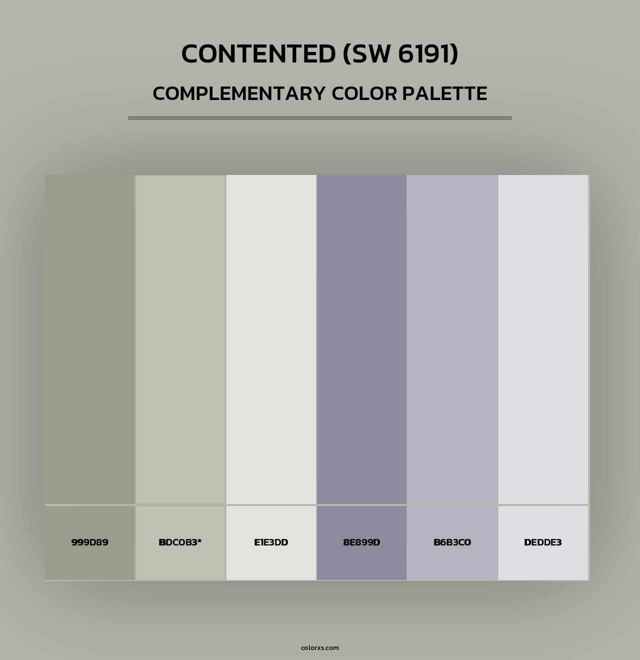 Sherwin Williams Contented (SW 6191) Paint coordinating colors and ...