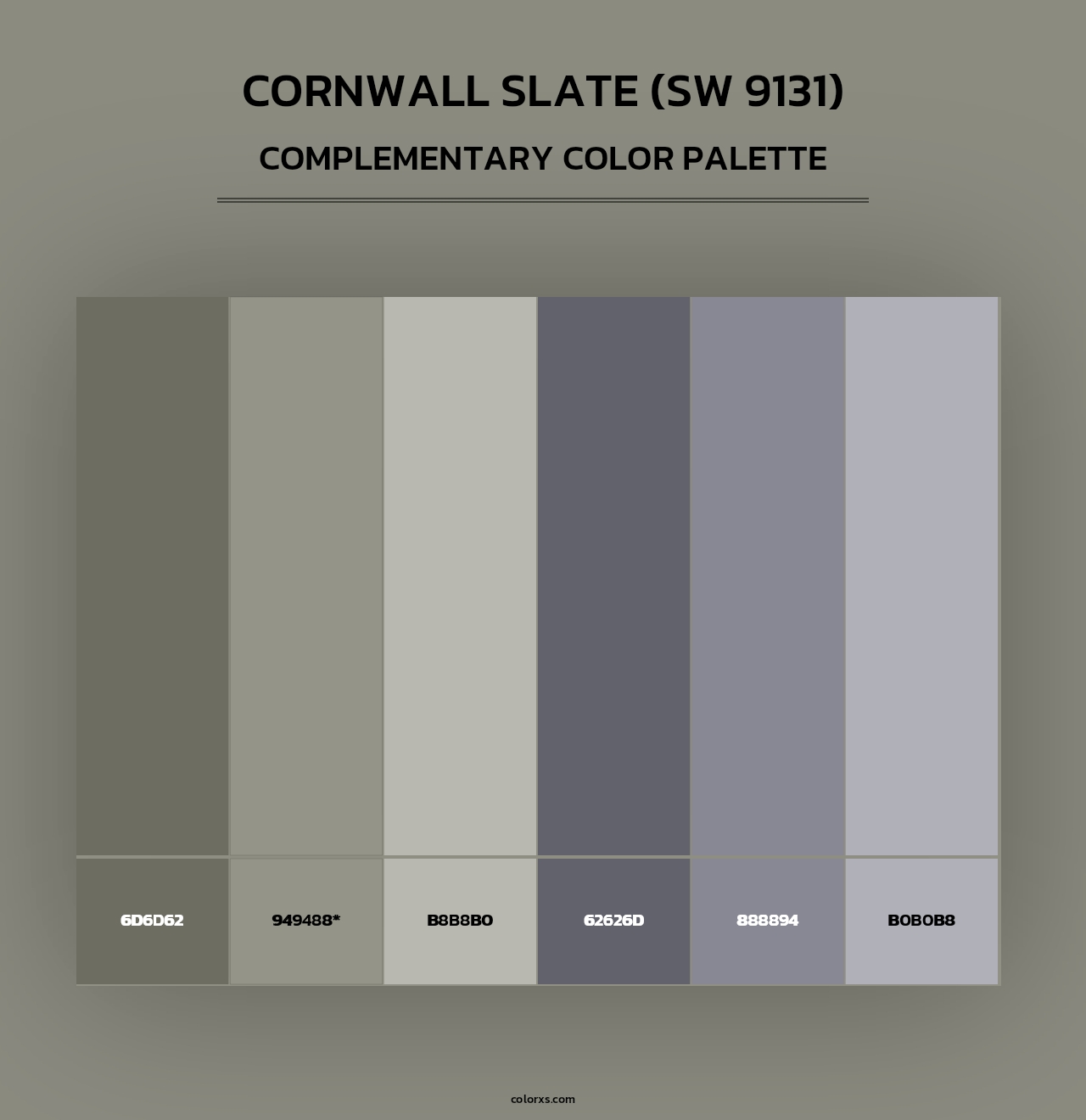Sherwin Williams Cornwall Slate (SW 9131) Paint coordinating colors and ...