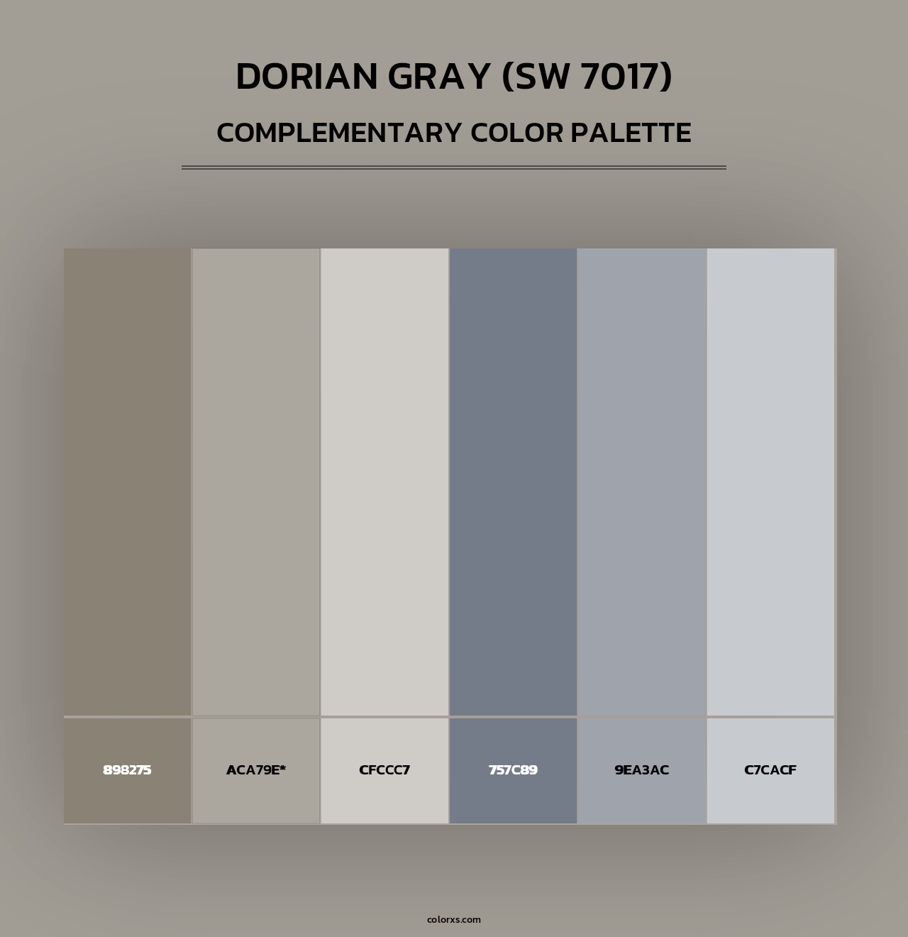 Sherwin Williams Dorian Gray (SW 7017) Paint coordinating colors and ...