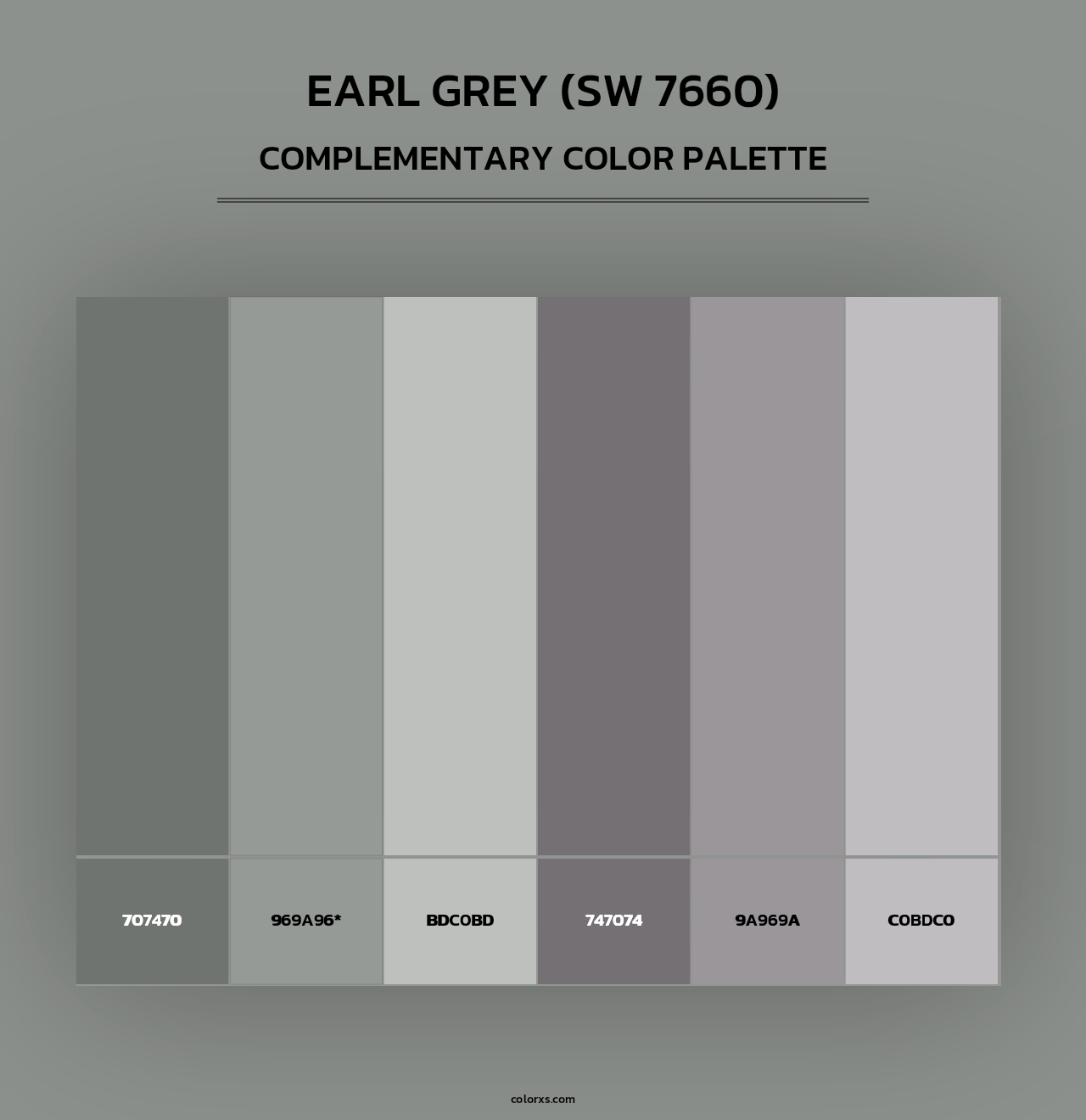Sherwin Williams Earl Grey (SW 7660) Paint coordinating colors and ...