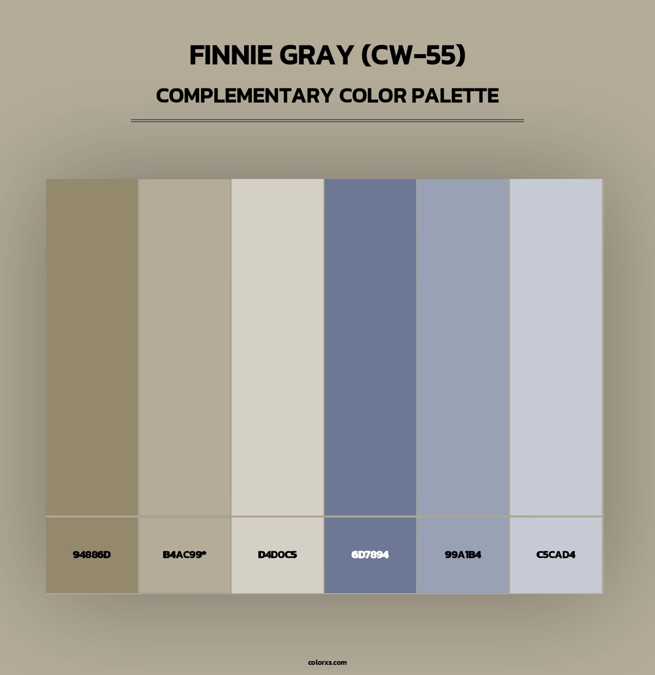 Benjamin Moore Finnie Gray (CW-55) Paint coordinating colors and ...