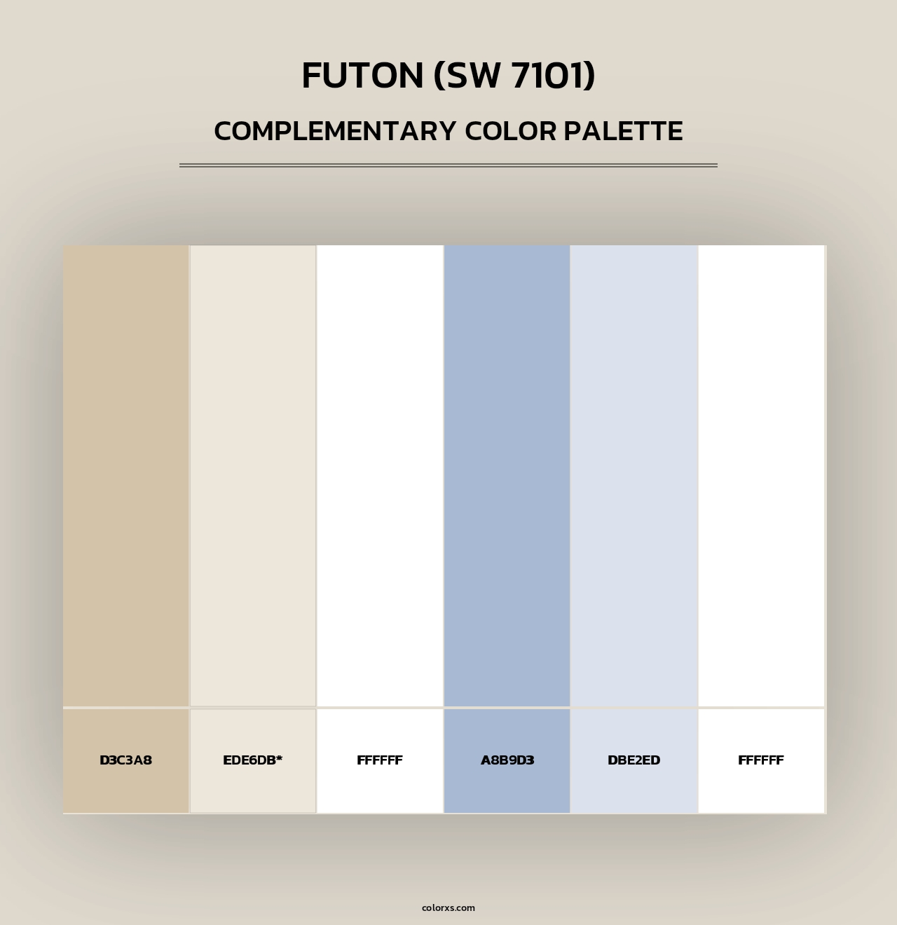 Sherwin Williams Futon (SW 7101) Paint coordinating colors and palettes ...