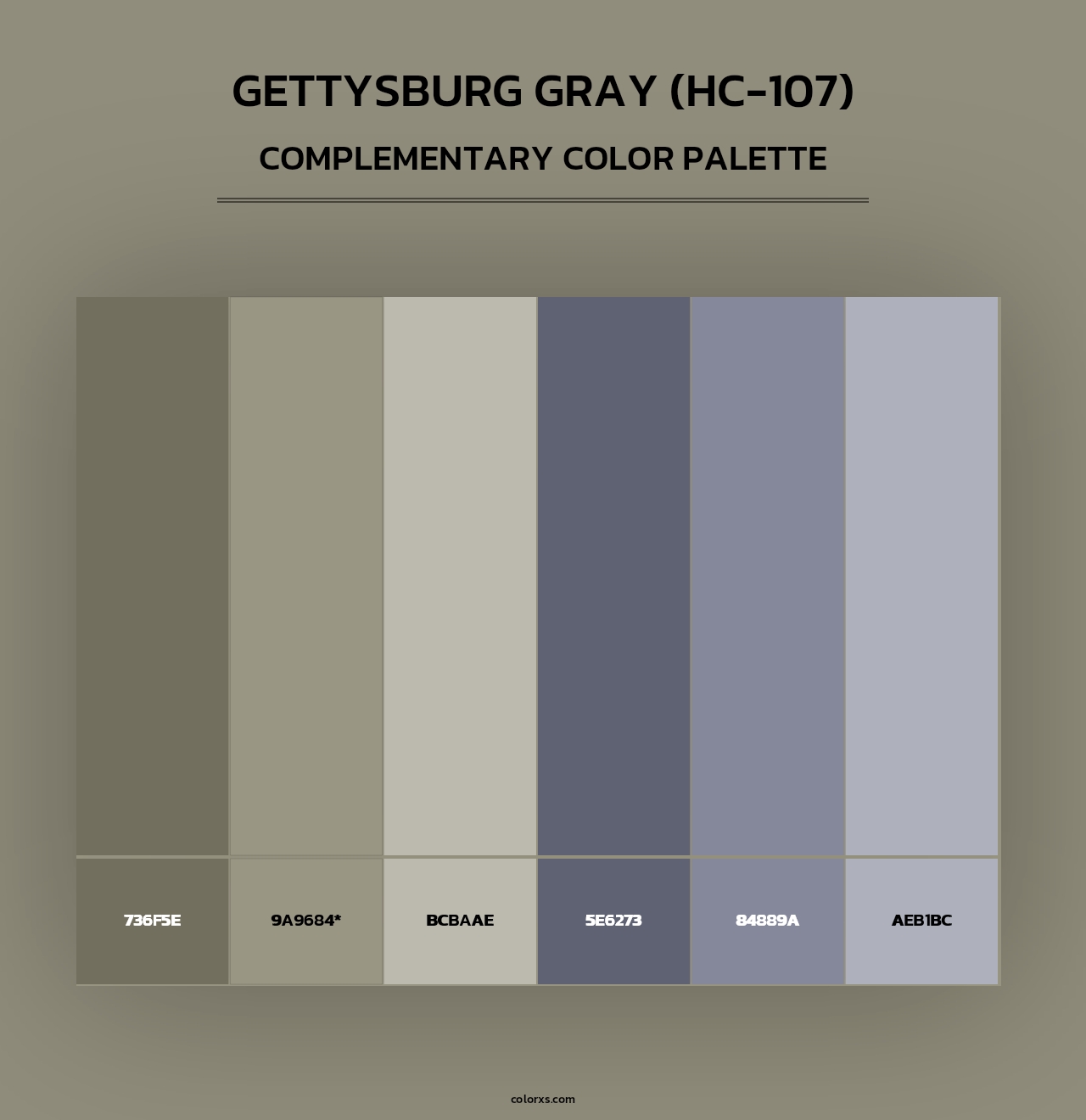 Benjamin Moore Gettysburg Gray (HC-107) Paint coordinating colors and ...