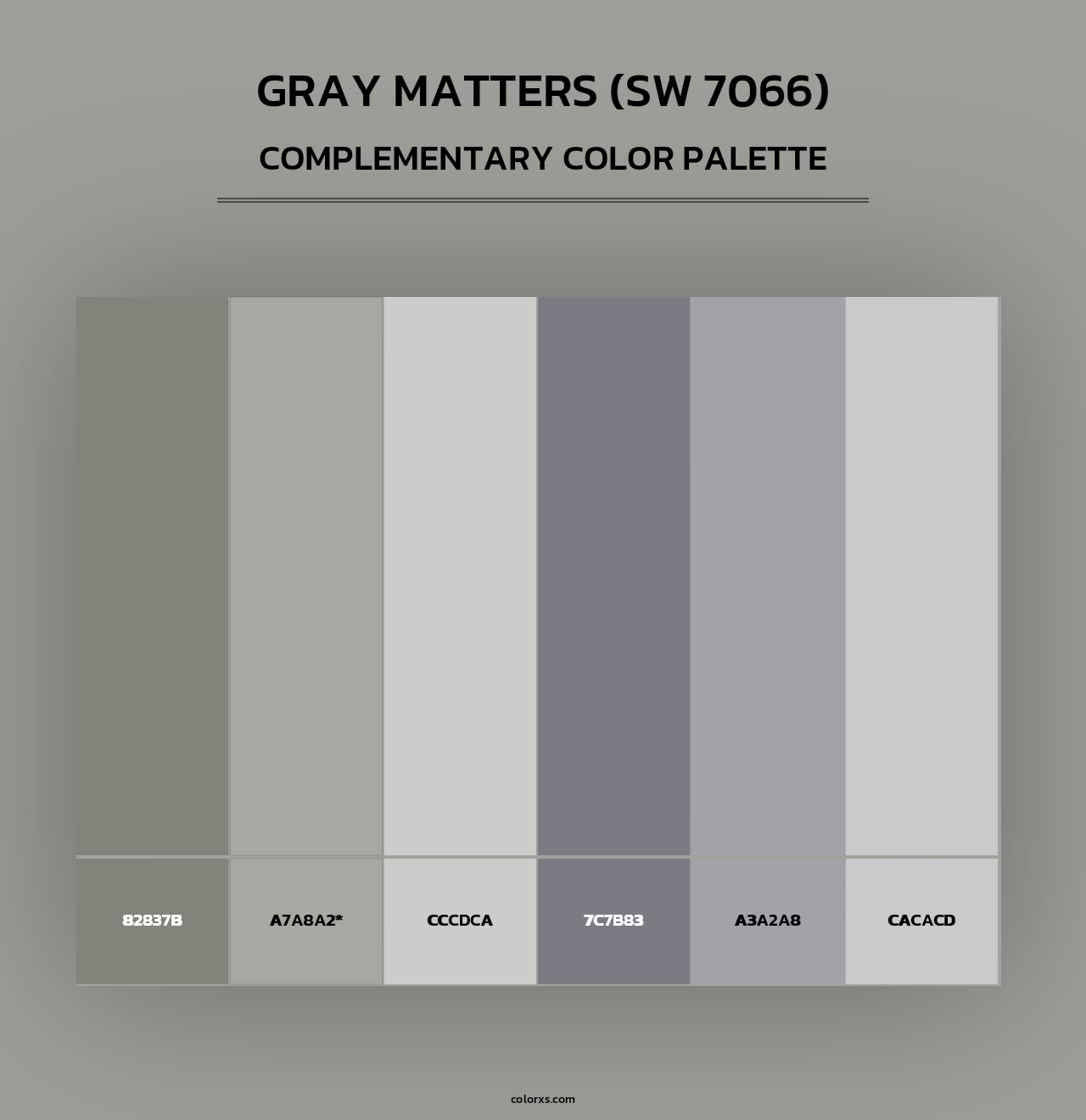 Sherwin Williams Gray Matters (SW 7066) Paint coordinating colors and ...
