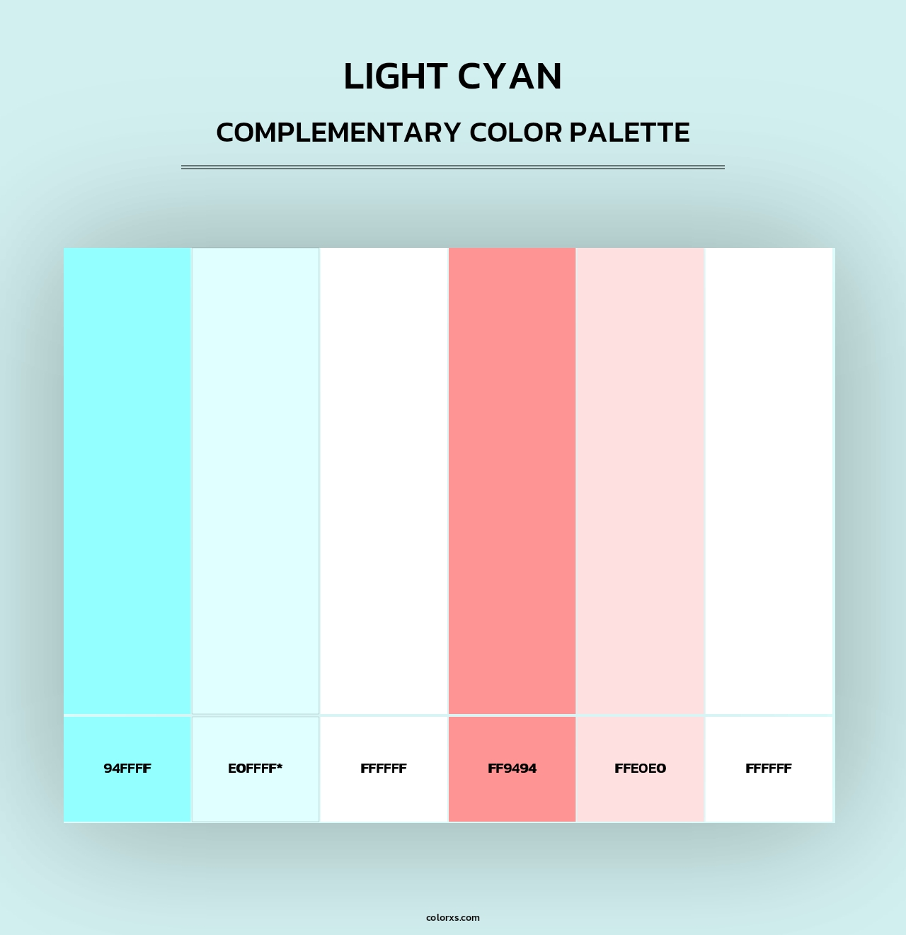 Light Cyan color palettes - colorxs.com