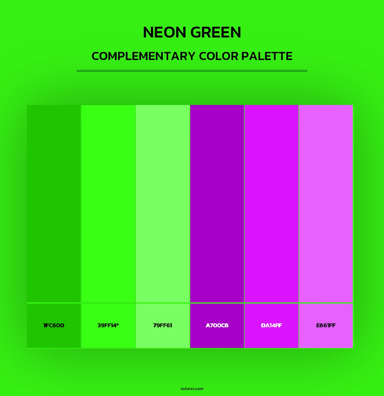 Neon Green color palettes - colorxs.com