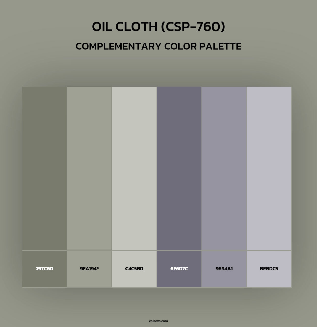 Benjamin Moore Oil Cloth (CSP-760) Paint coordinating colors and ...