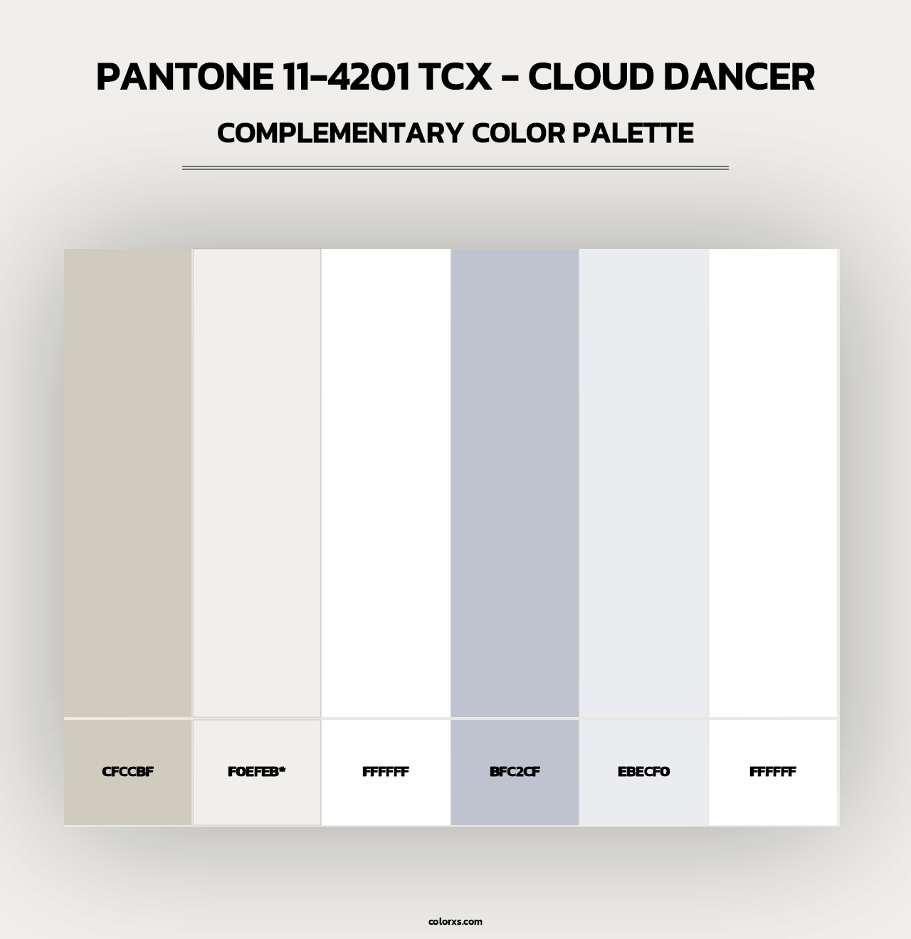 PANTONE 11-4201 TCX - Cloud Dancer color palettes - colorxs.com