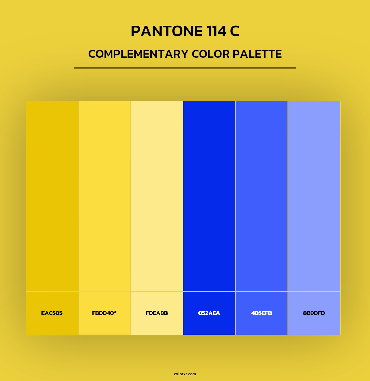 PANTONE 114 C color palettes - colorxs.com