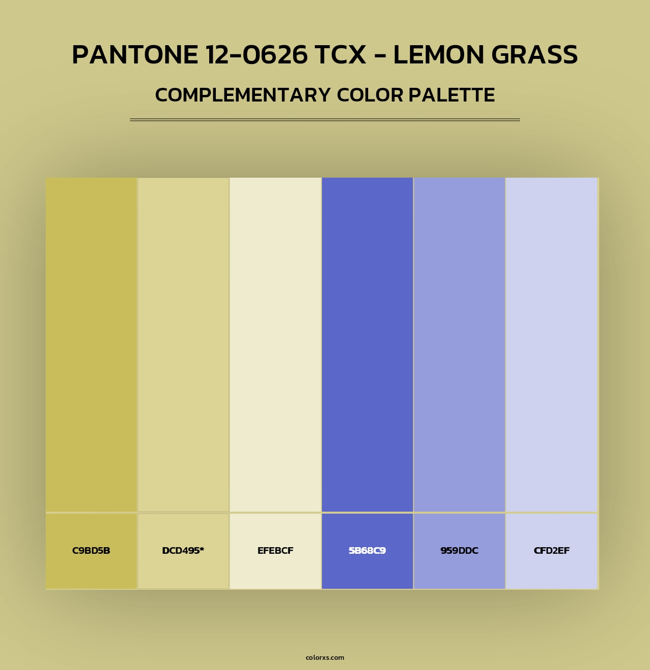 PANTONE 12-0626 TCX - Lemon Grass color palettes - colorxs.com