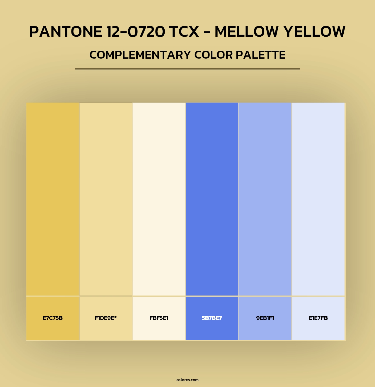 PANTONE 12-0720 TCX - Mellow Yellow color palettes - colorxs.com