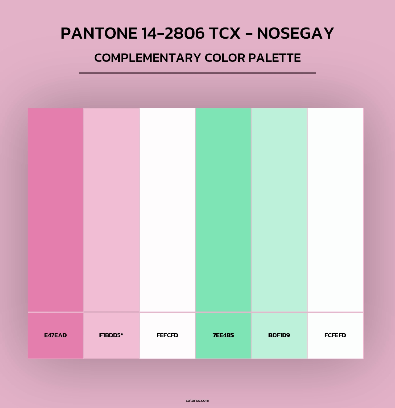 PANTONE 14-2806 TCX - Nosegay color palettes - colorxs.com