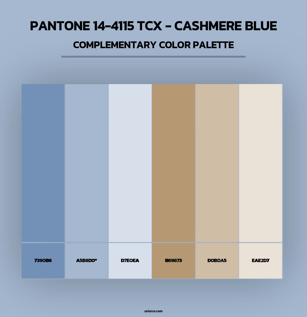 PANTONE 14-4115 TCX - Cashmere Blue color palettes - colorxs.com