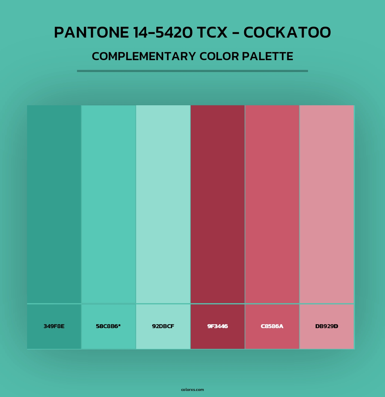 PANTONE 14-5420 TCX - Cockatoo color palettes - colorxs.com