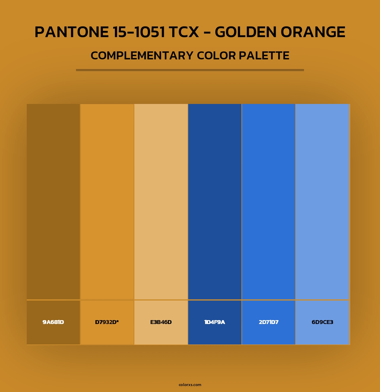 Pantone 15-1051 TCX - Golden Orange color palettes - colorxs.com