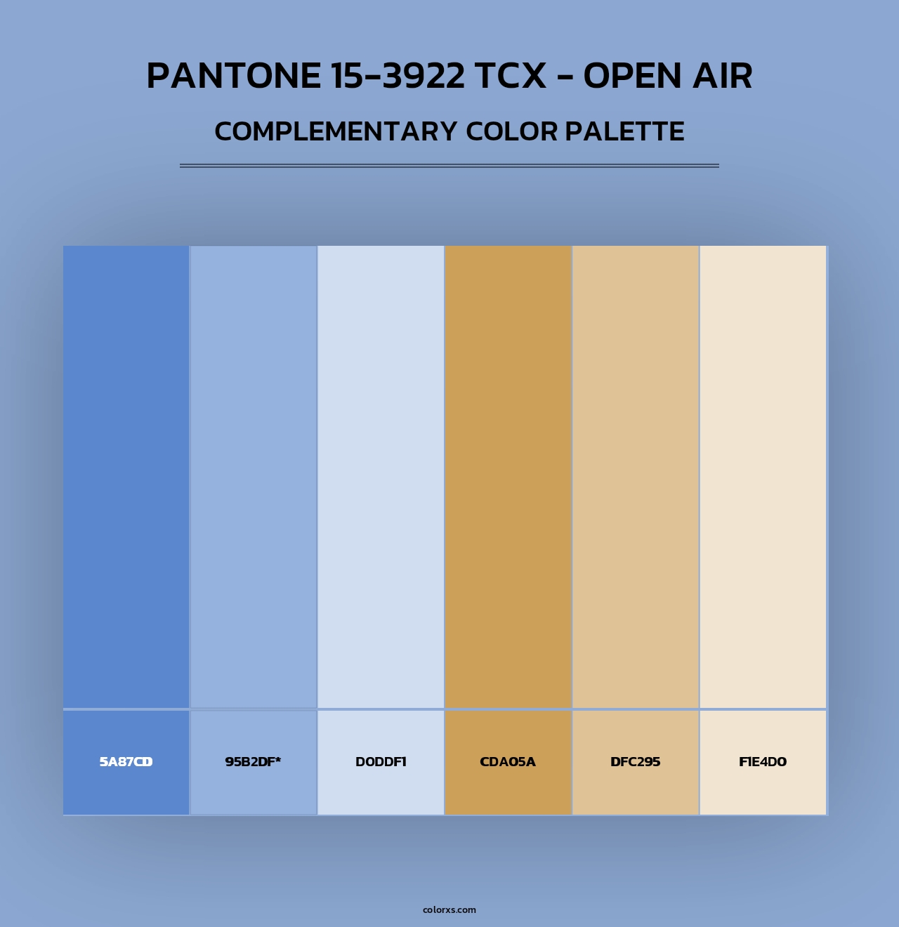 PANTONE 15-3922 TCX - Open Air color palettes - colorxs.com