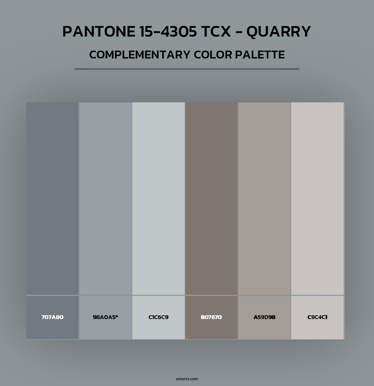PANTONE 15-4305 TCX - Quarry color palettes - colorxs.com