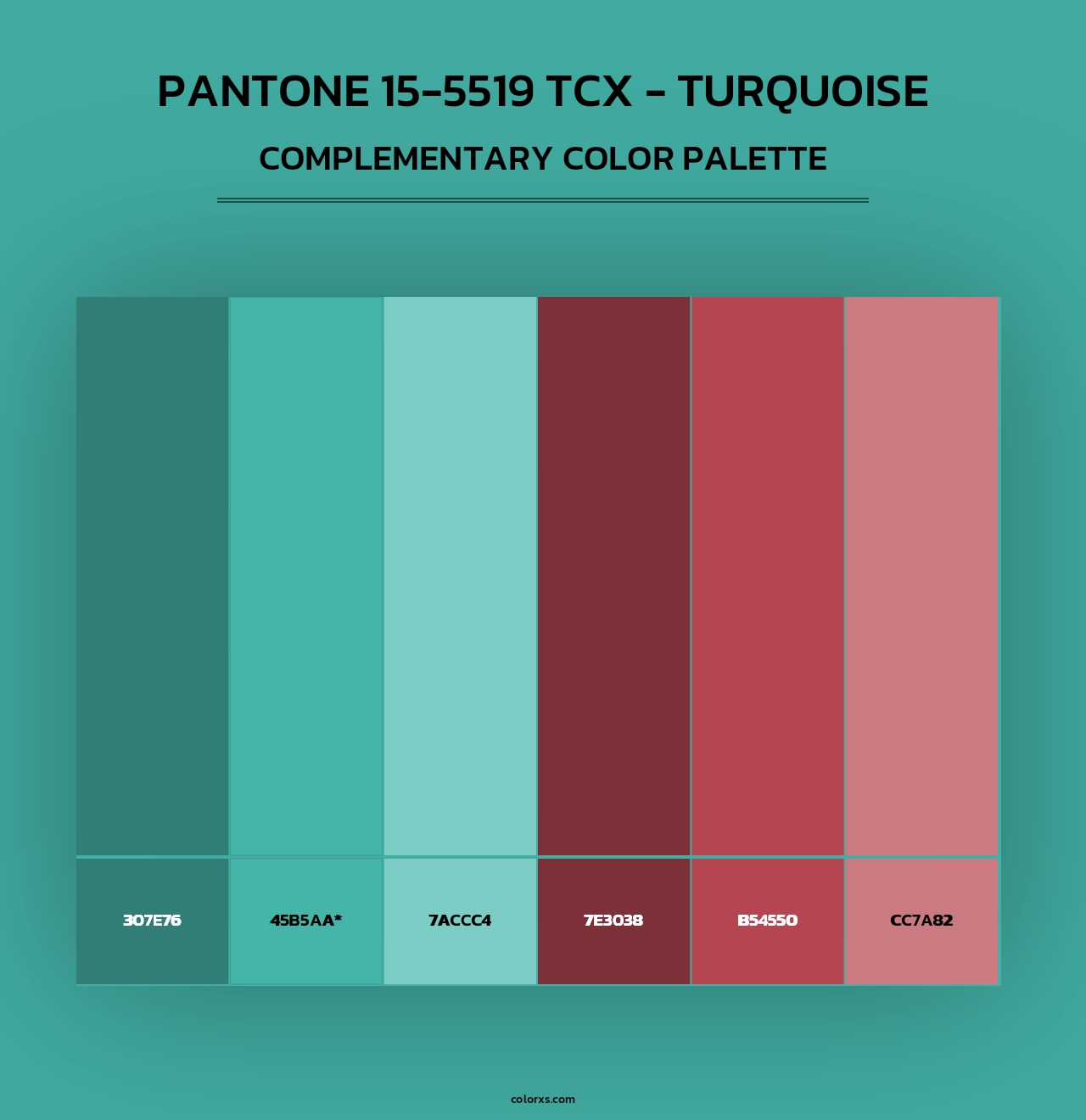 PANTONE 15-5519 TCX - Turquoise color palettes - colorxs.com