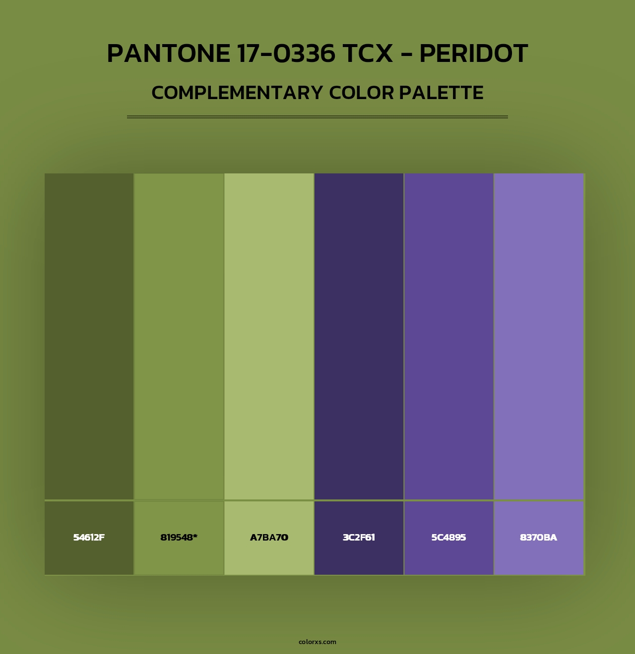 PANTONE 17-0336 TCX - Peridot color palettes - colorxs.com