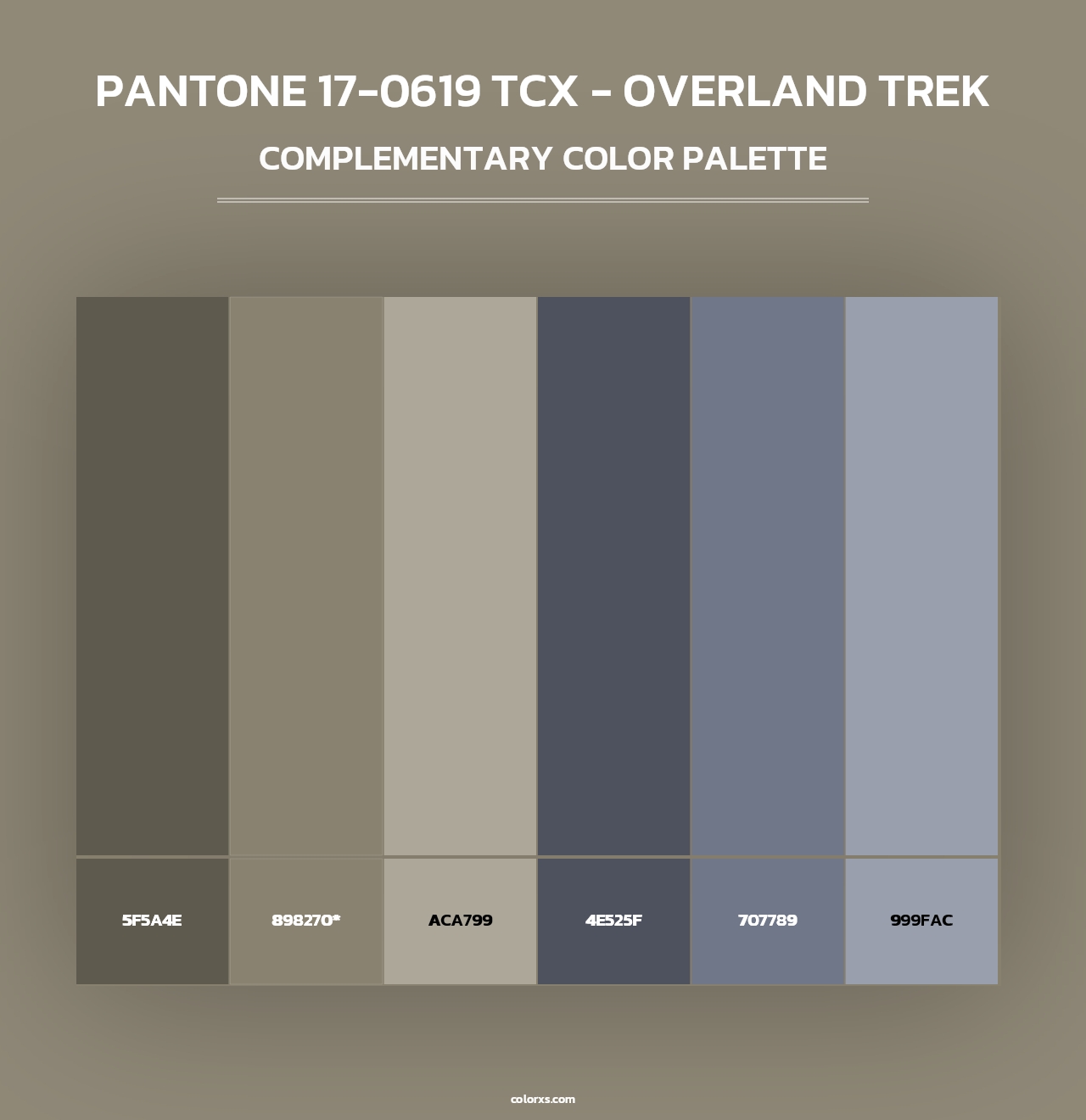 PANTONE 17-0619 TCX - Overland Trek color palettes - colorxs.com