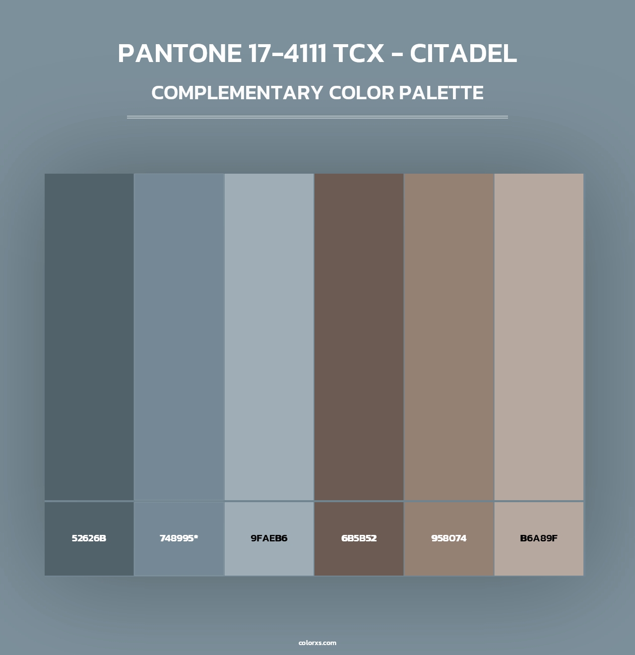 PANTONE 17-4111 TCX - Citadel color palettes - colorxs.com