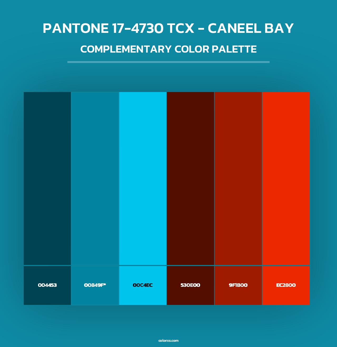 PANTONE 17-4730 TCX - Caneel Bay color palettes - colorxs.com