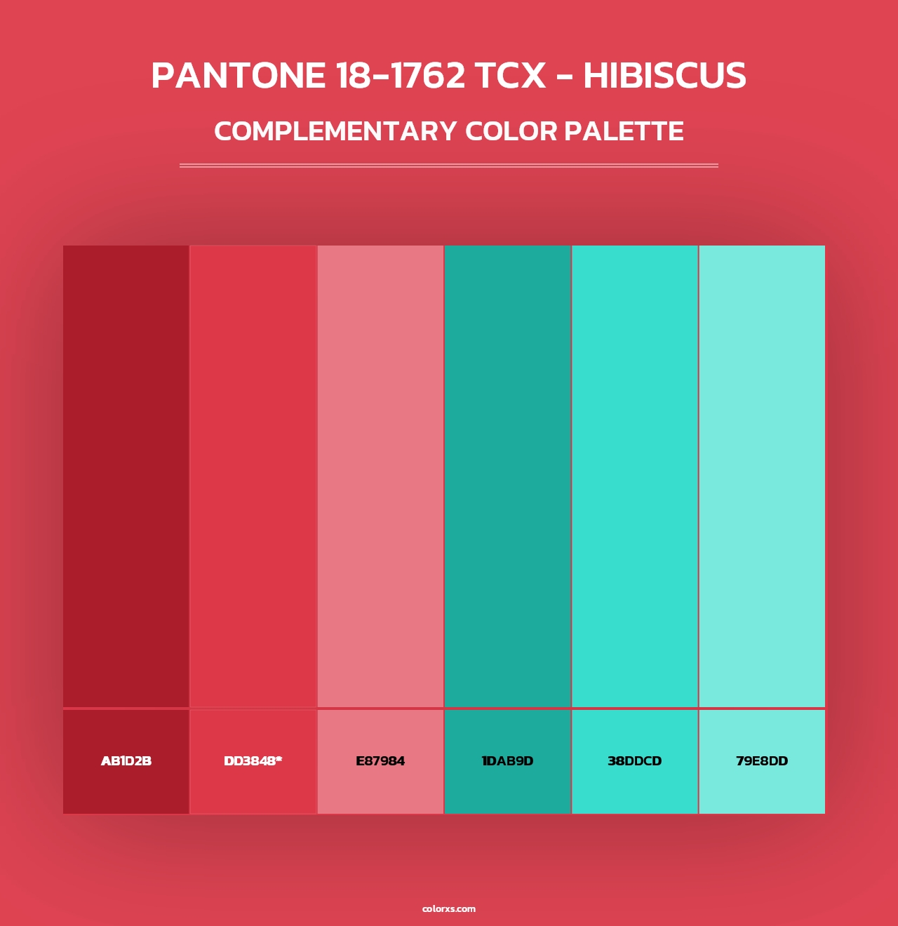 PANTONE 18-1762 TCX - Hibiscus color palettes - colorxs.com