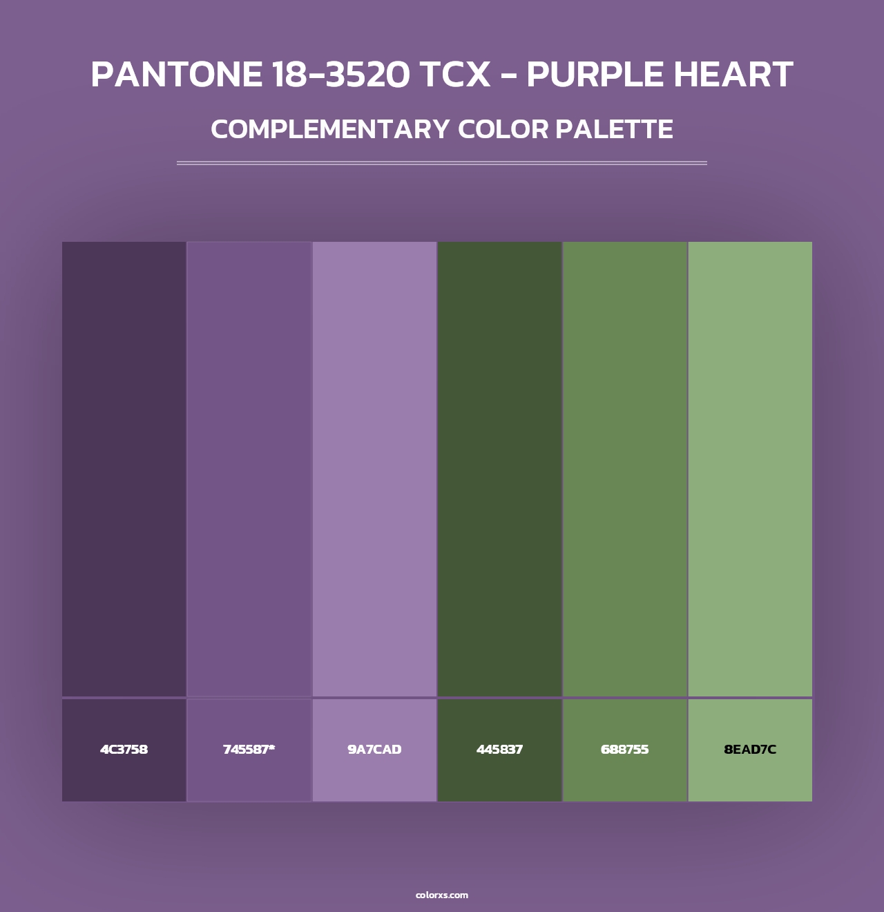 PANTONE 18-3520 TCX - Purple Heart color palettes - colorxs.com