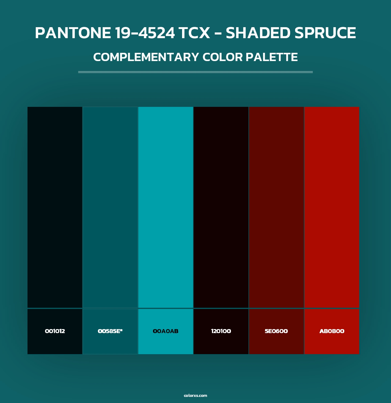 PANTONE 19-4524 TCX - Shaded Spruce color palettes - colorxs.com