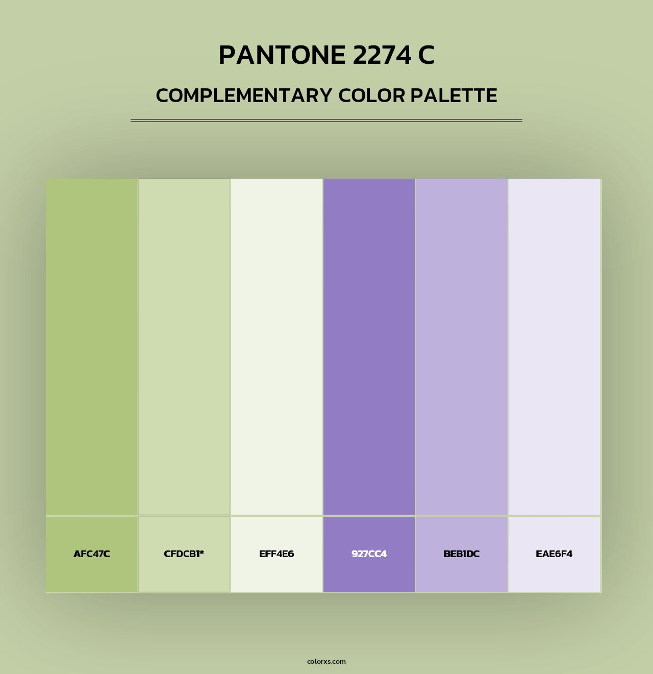 PANTONE 2274 C color palettes - colorxs.com
