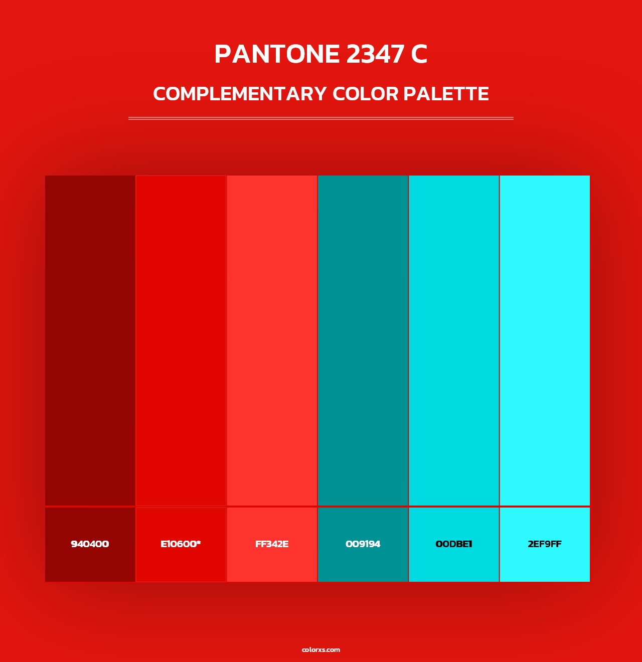 PANTONE 2347 C color palettes - colorxs.com