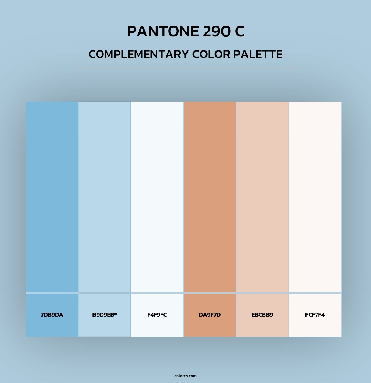 PANTONE 290 C color palettes - colorxs.com