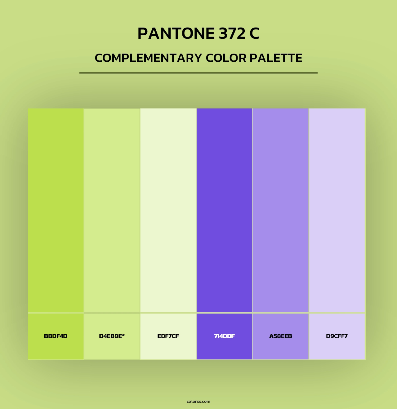 PANTONE 372 C color palettes - colorxs.com