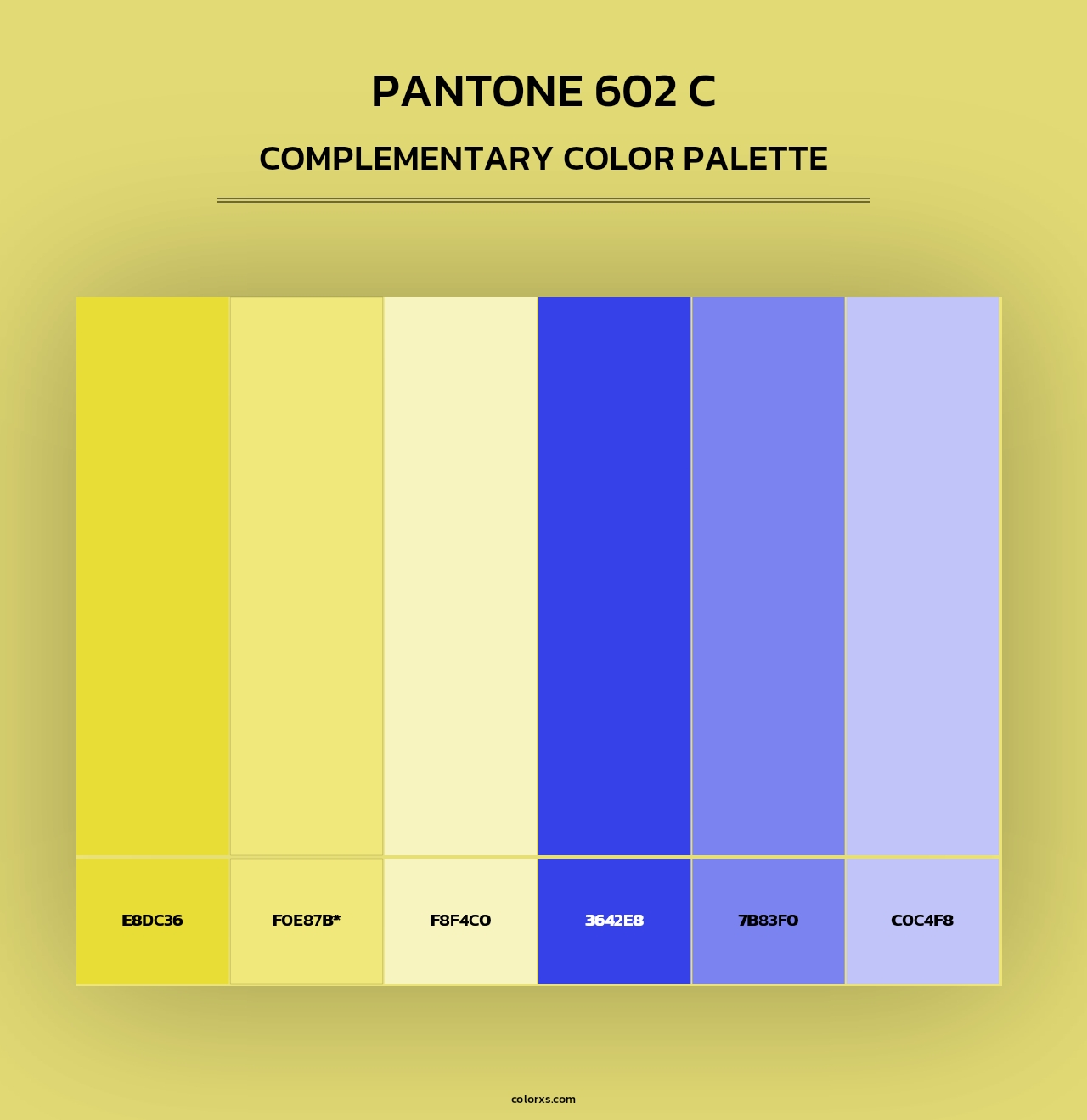 PANTONE 602 C color palettes - colorxs.com