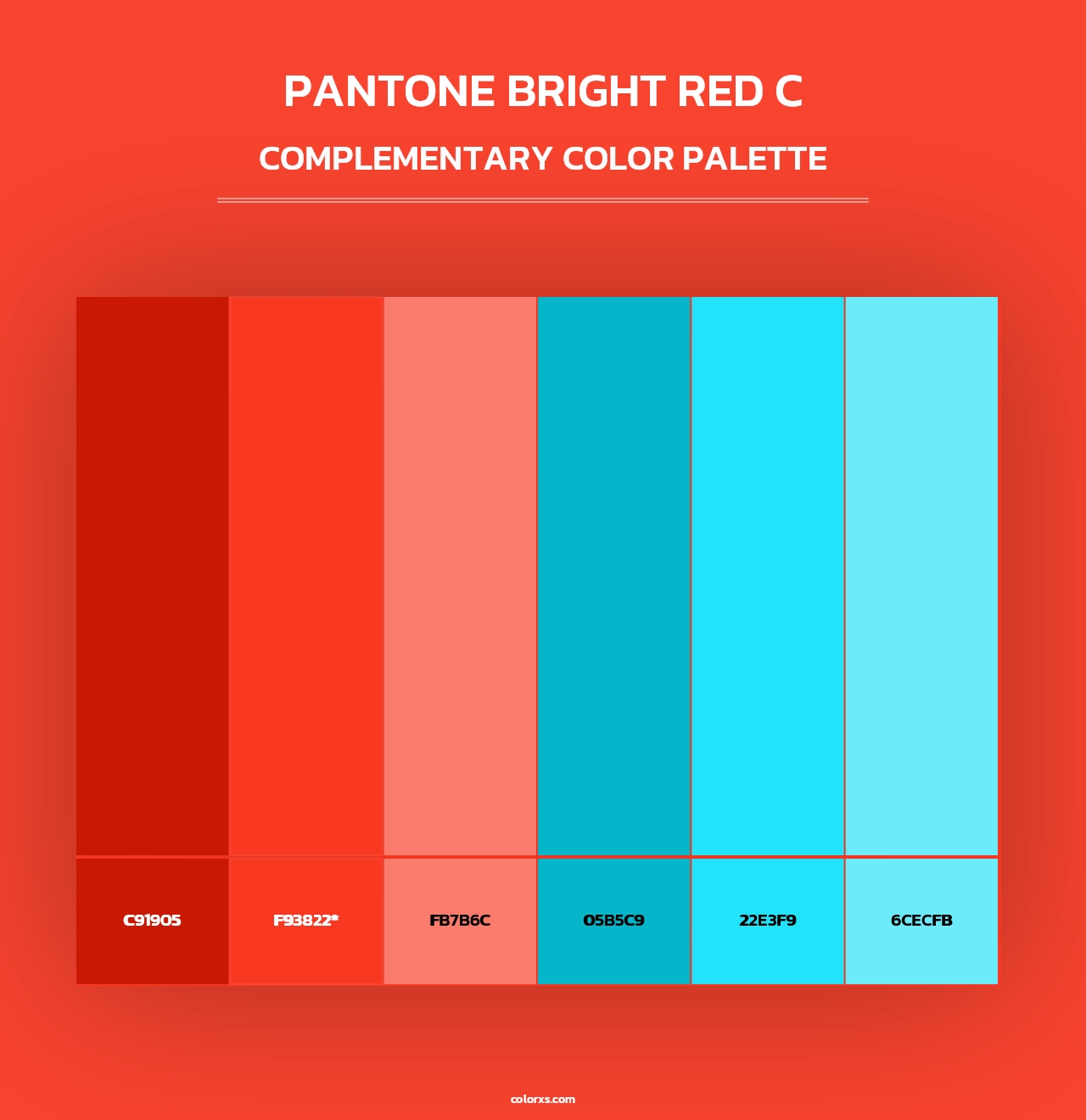 PANTONE Bright Red C color palettes - colorxs.com