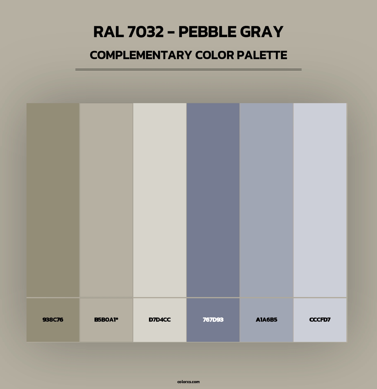 RAL 7032 - Pebble Gray color palettes - colorxs.com