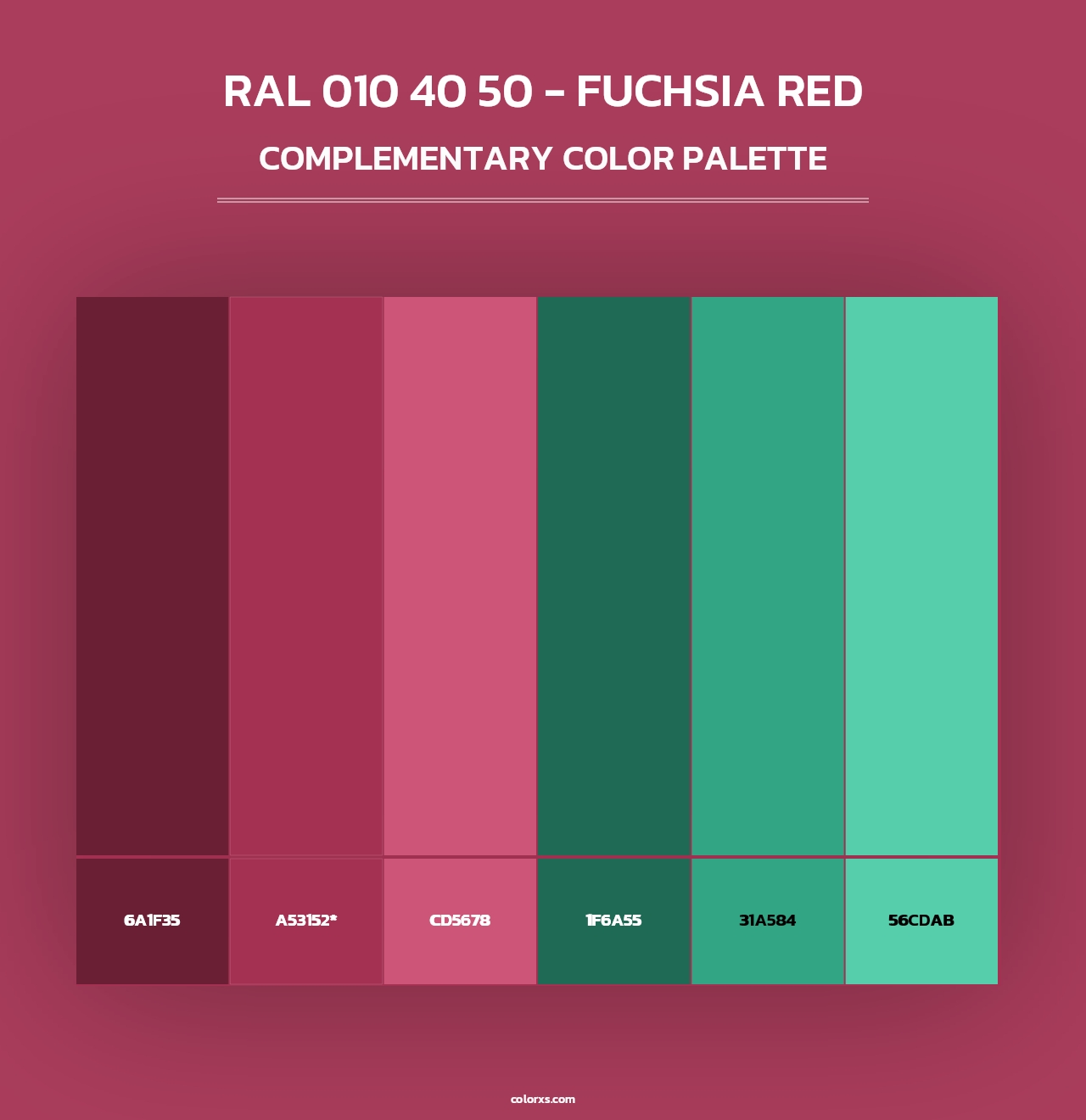 RAL 010 40 50 - Fuchsia Red color palettes - colorxs.com