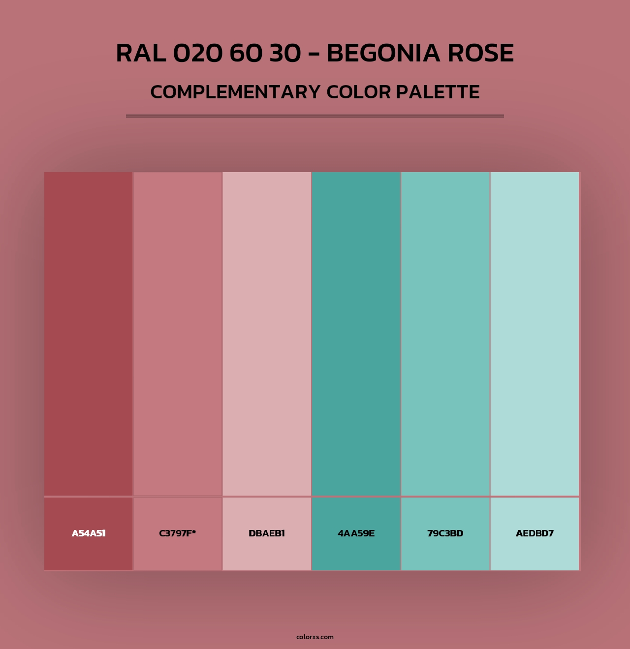 RAL 020 60 30 - Begonia Rose color palettes - colorxs.com