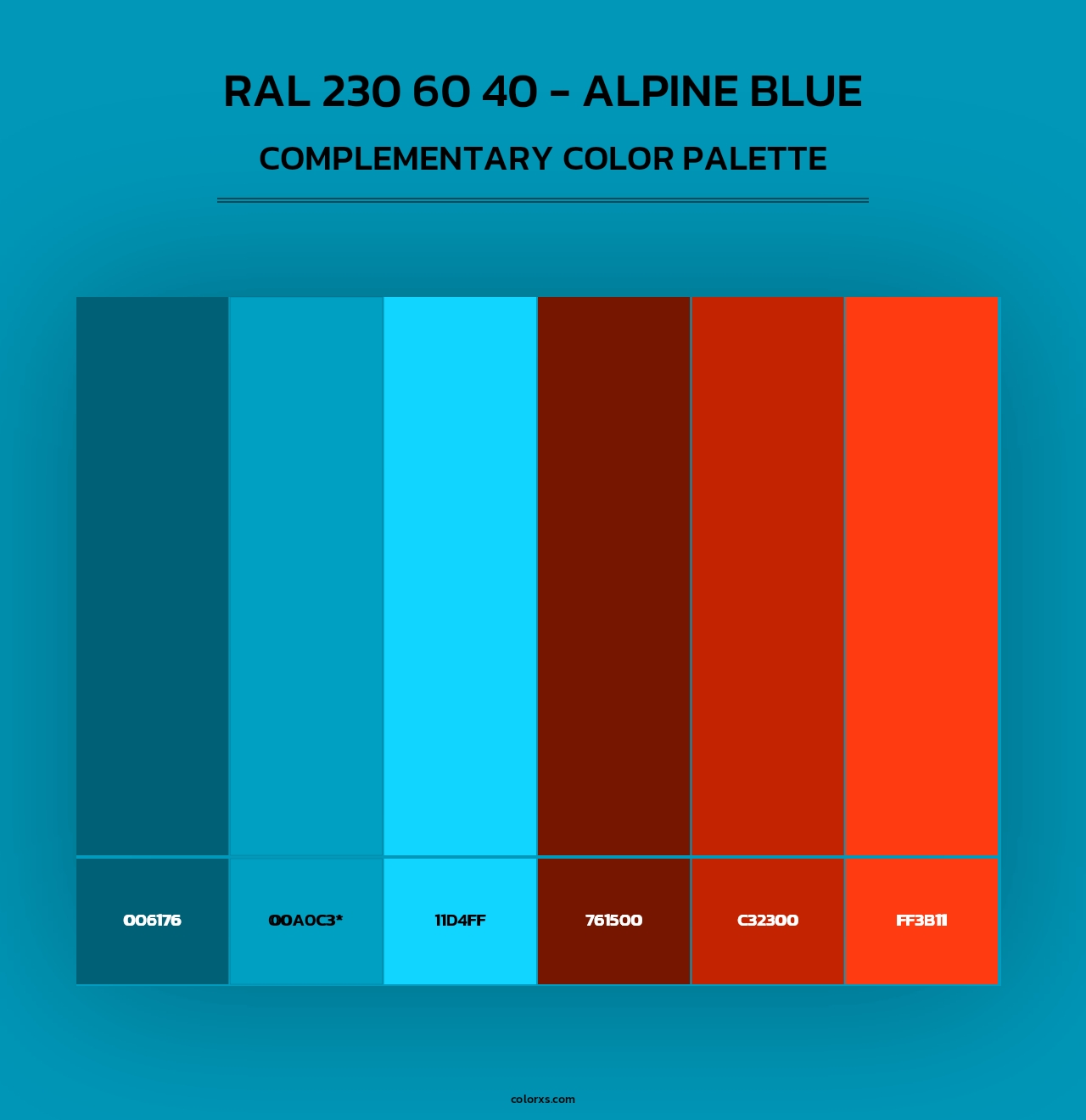 RAL 230 60 40 - Alpine Blue color palettes - colorxs.com