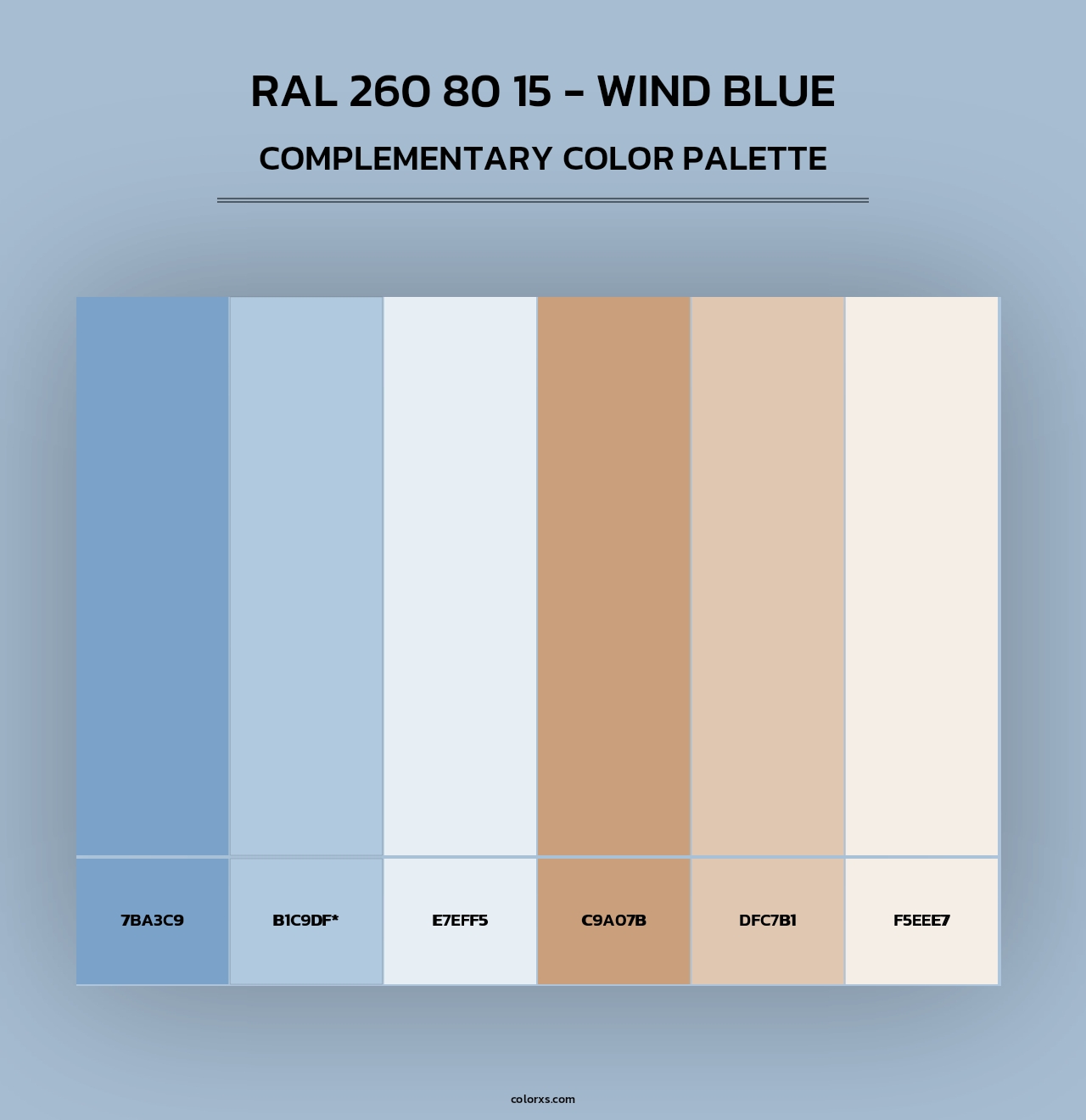 RAL 260 80 15 - Wind Blue color palettes - colorxs.com