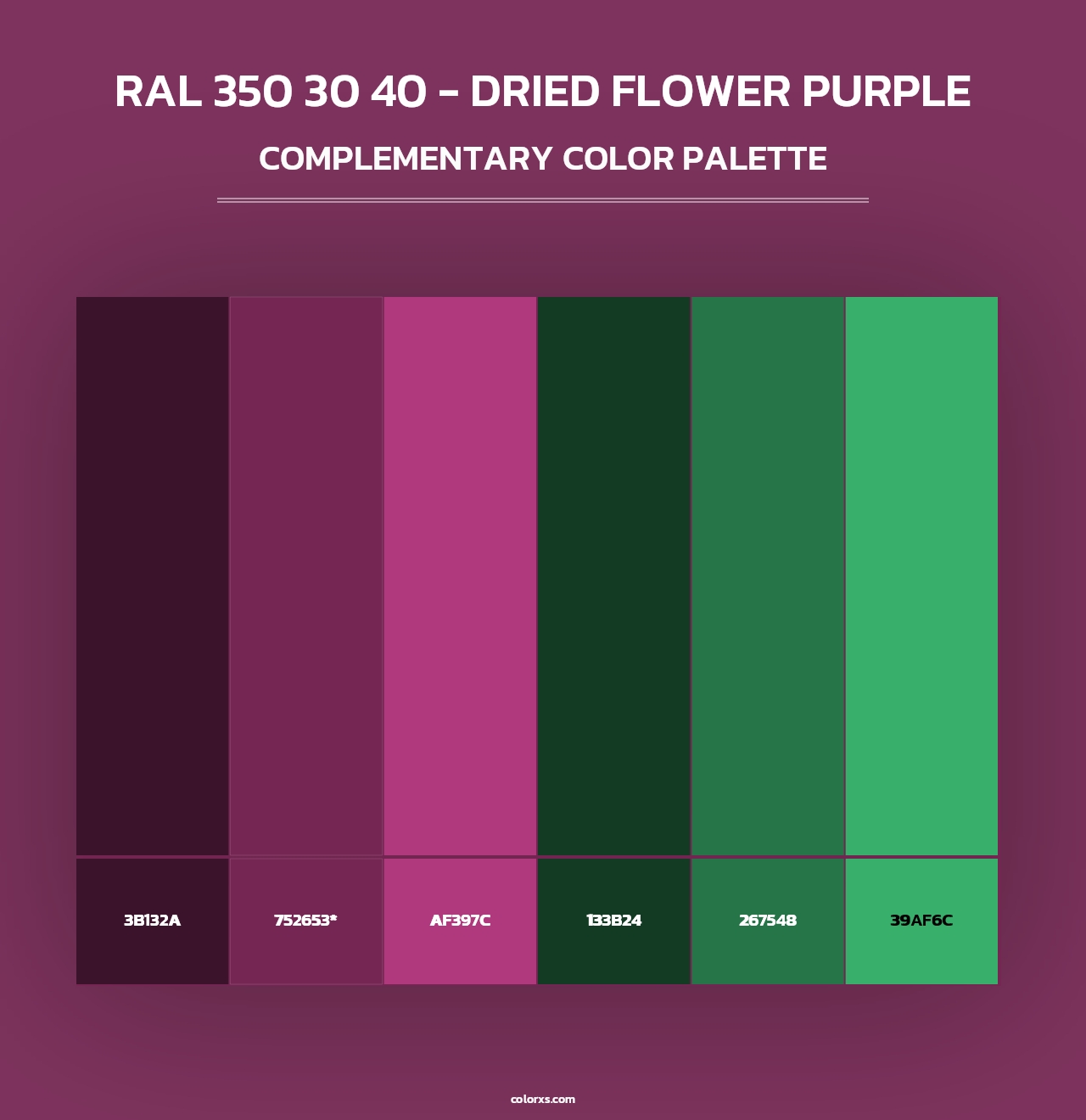 RAL 350 30 40 - Dried Flower Purple color palettes - colorxs.com
