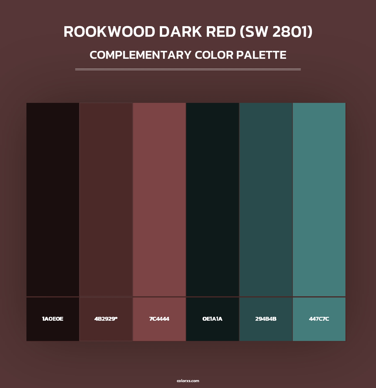 Sherwin Williams Rookwood Dark Red (SW 2801) Paint coordinating colors ...