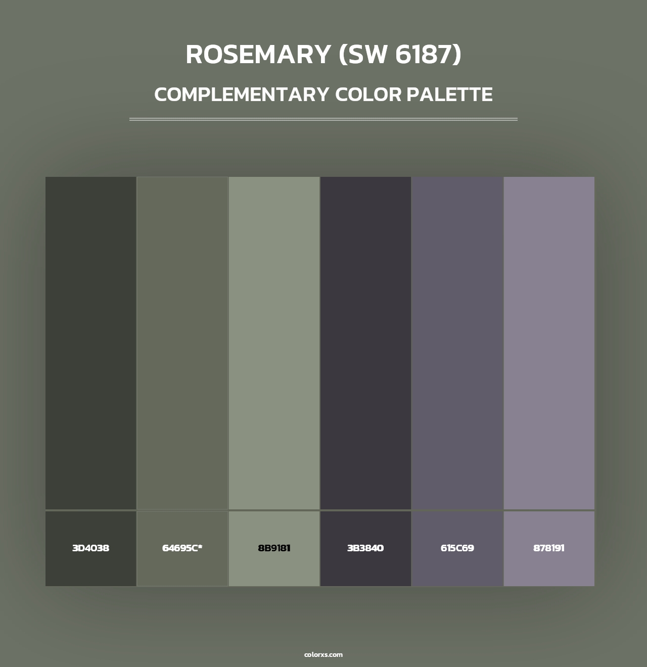 Sherwin Williams Rosemary (SW 6187) Paint coordinating colors and ...