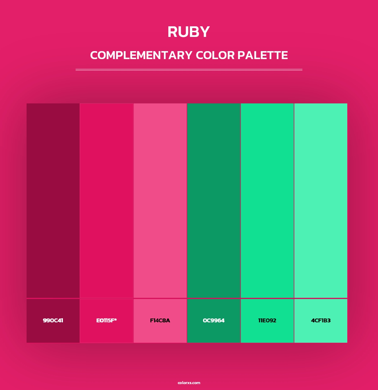 Ruby color palettes - colorxs.com