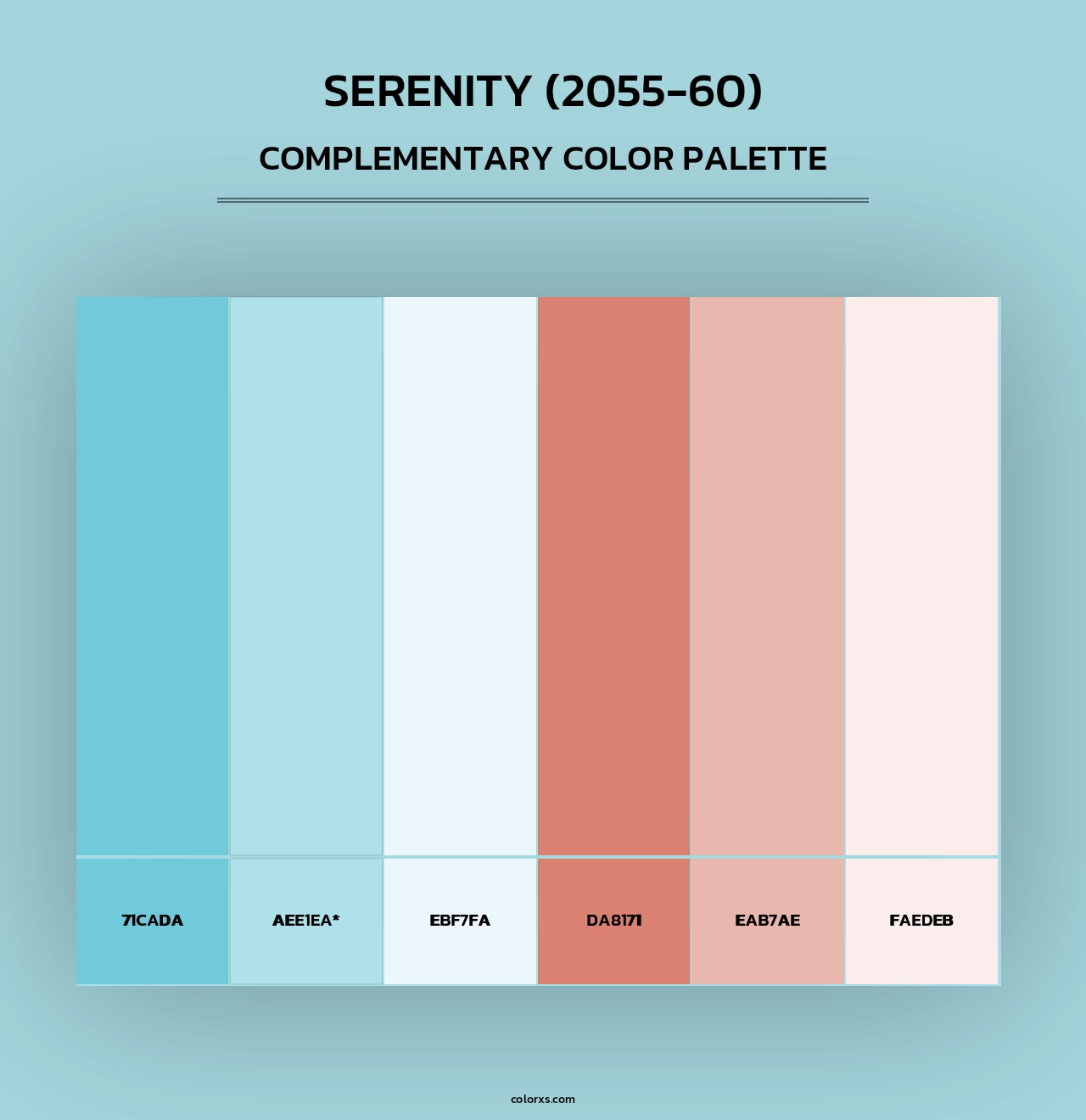 Benjamin Moore Serenity (2055-60) Paint coordinating colors and ...