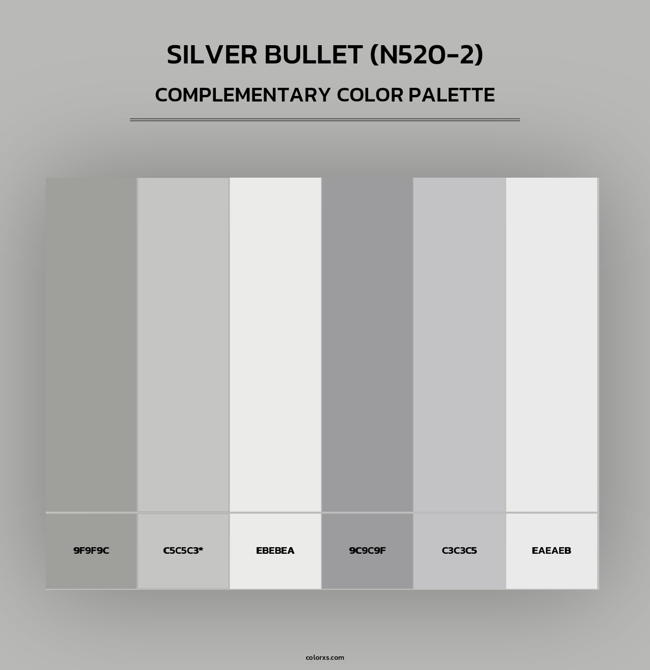 Behr Silver Bullet (N520-2) Paint coordinating colors and palettes ...